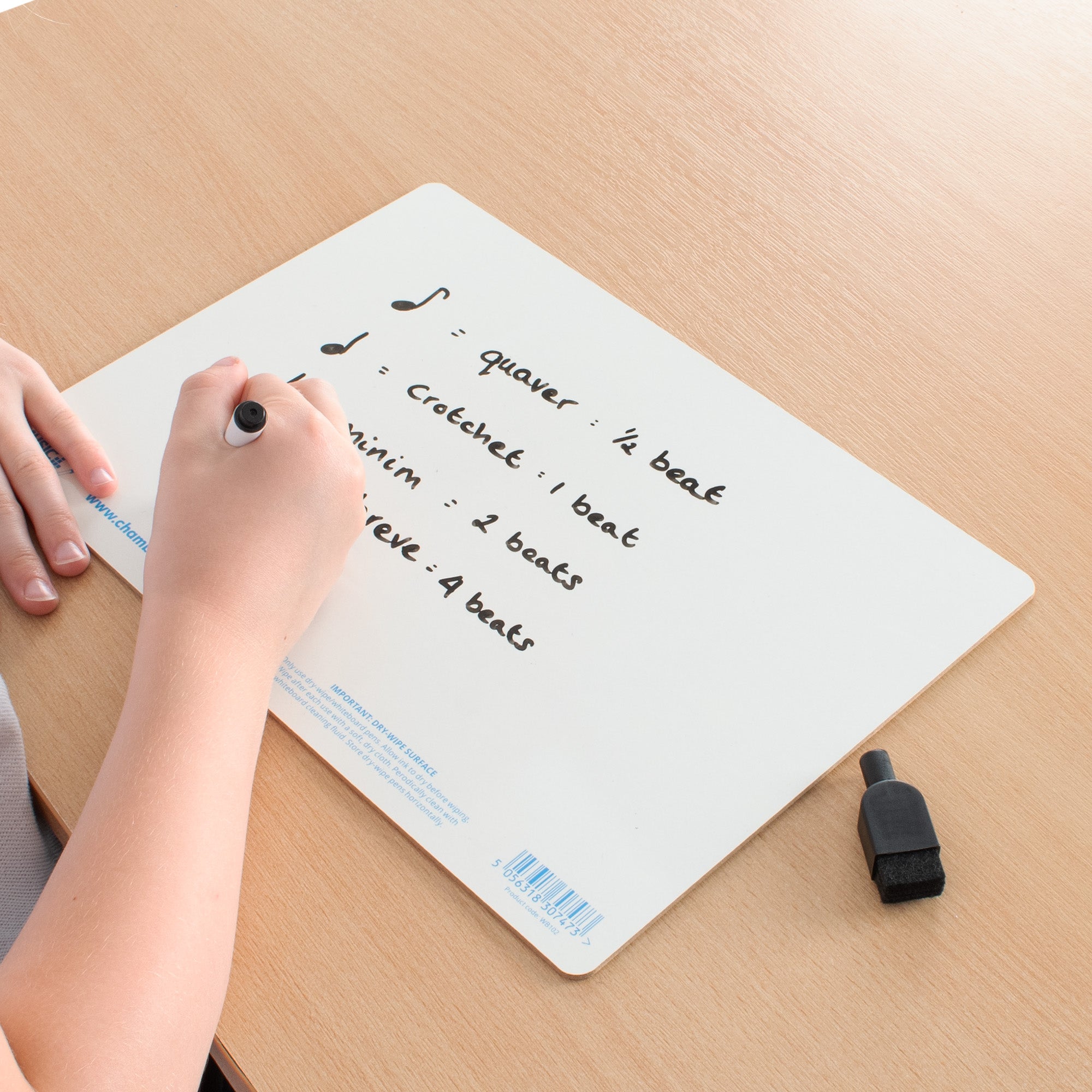 A4 mini dry wipe whiteboard Chamberlain Music