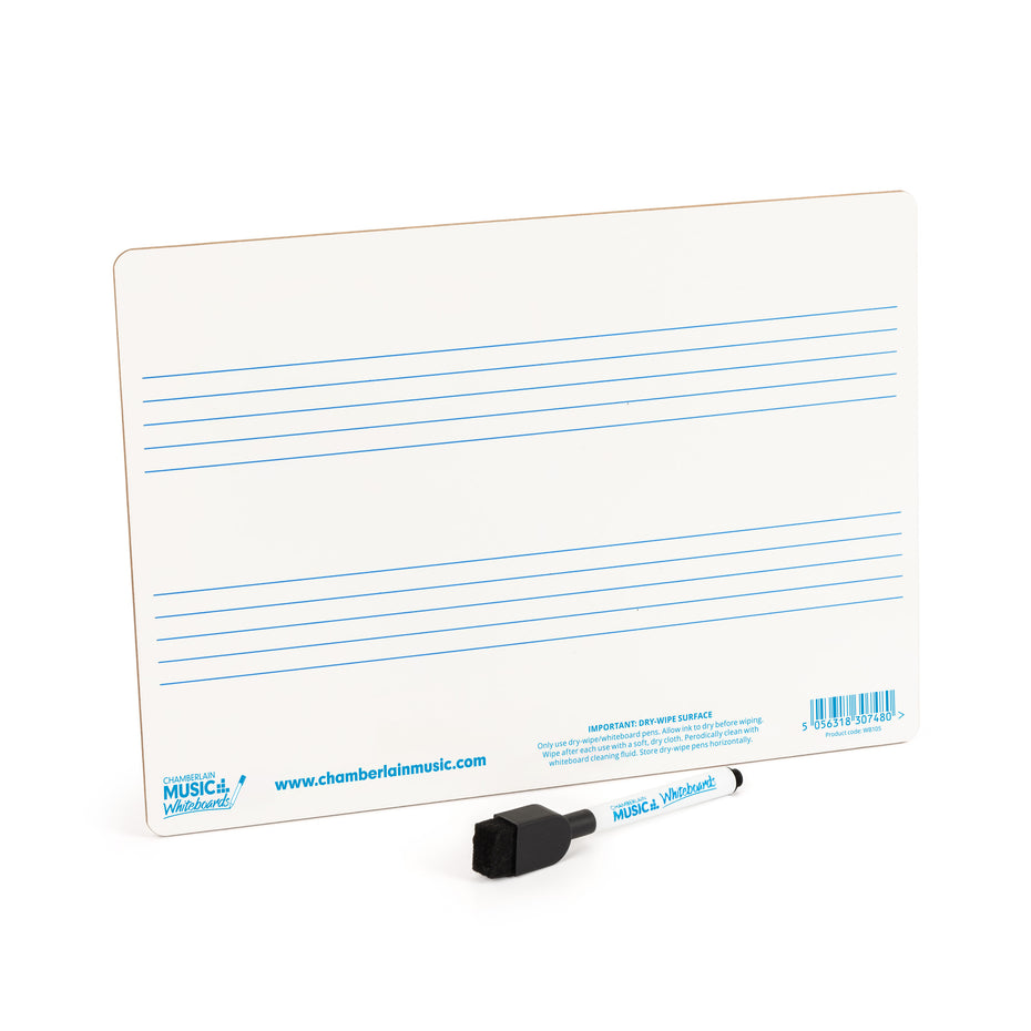 A4 mini dry-wipe music whiteboard with 2 pre-printed staves - 12 pack ...